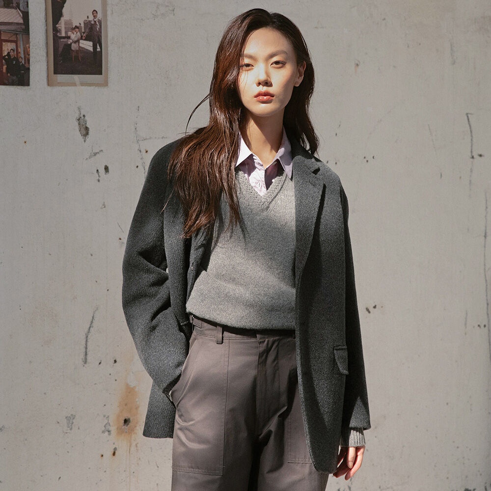 어나더 오피스 23AW Women Scape 3Button Jacket (Heather Charcoal) - 위시버킷