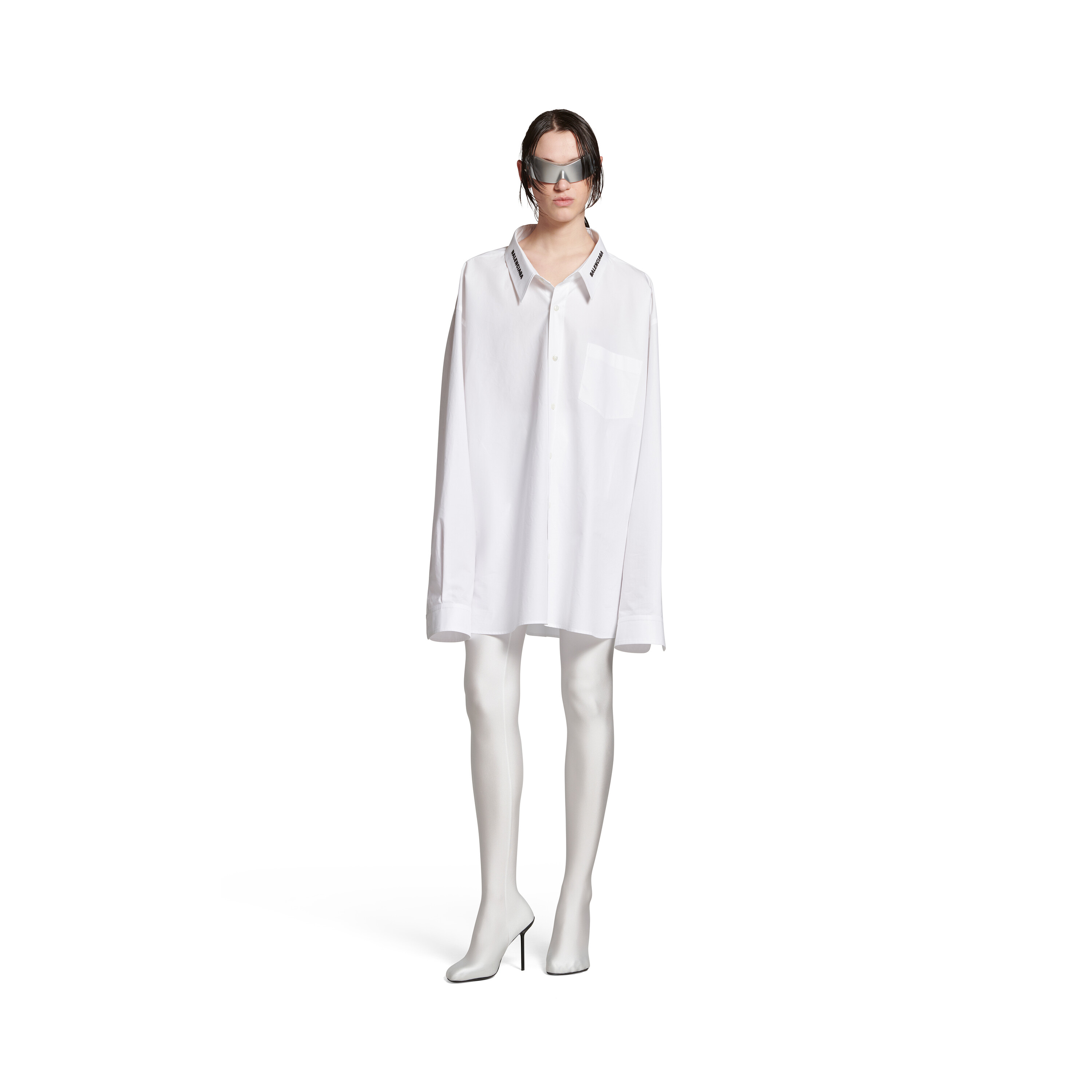 발렌시아가 balenciaga dropped neckline 오버사이즈 셔츠 - 위시버킷