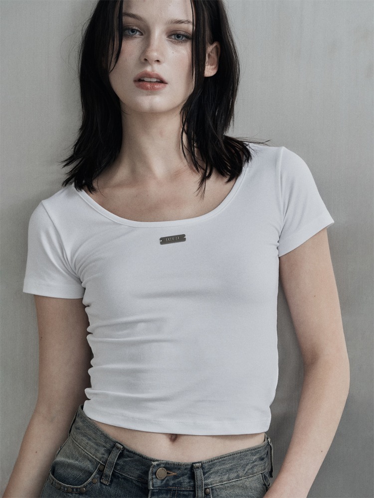 므넴 [mnem] classic logo half top (white) - 위시버킷