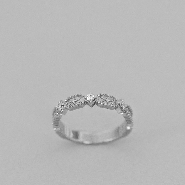 뮤제아르 Gothic triple cubic miss ring 고딕 트리플 큐빅 미스링 - 위시버킷