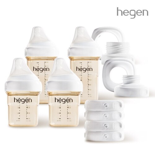 헤겐 [올인원 출산준비세트] 헤겐 젖병 PPSU 150ml 2P+ 240ml 2P+ 보관뚜껑 4P+ 유축기 호환어댑터2P(사이즈선택) - 위시버킷