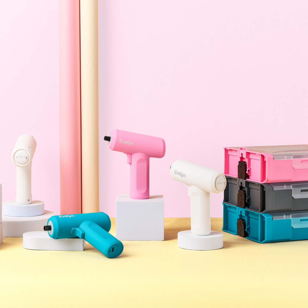 EVELYN 이블린 미니 전동드라이버 3.7V 가정용 전동공구 세트 소형 무선 충전드릴 - 위시버킷