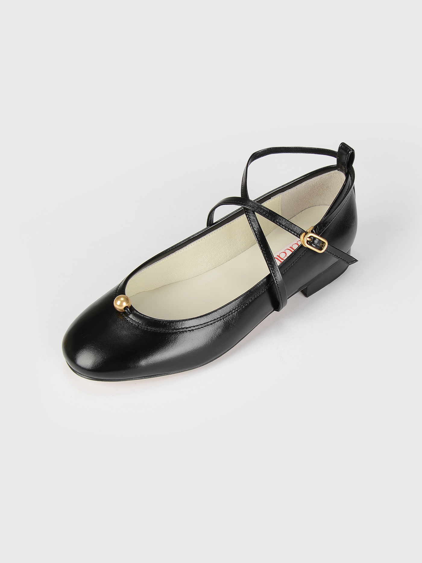 쌀롱드쥬 [23FW] [AT23F13] dot X strap flat BK - 위시버킷