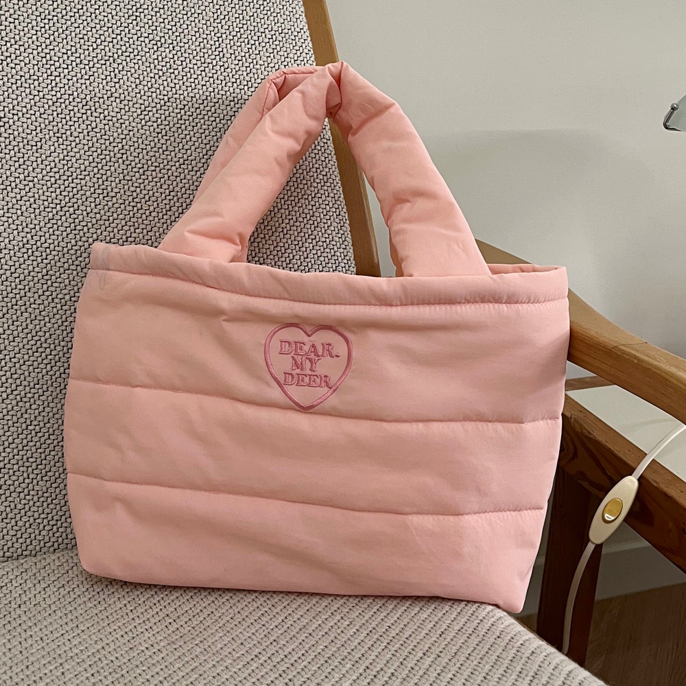 디어마이디어 방수) Padding tote bag_Pink - 위시버킷