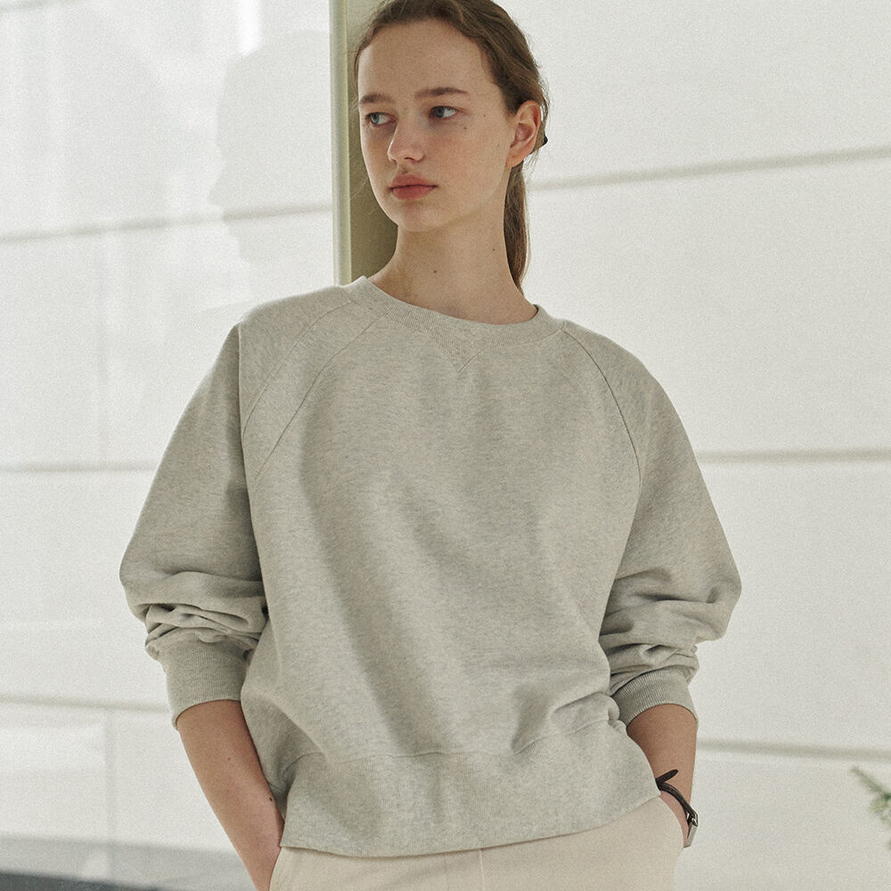 아워호프 Ribbed Raglan Sweatshirt - Oatmeal - 위시버킷