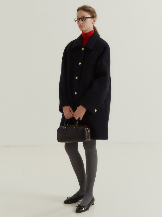 던스트 BOUCLE WOOL HALF COAT DARK NAVY_UDCO3D226N3 - 위시버킷