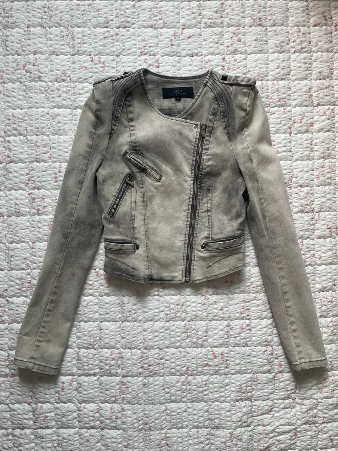보브 Gray punk jean jacket | 후루츠패밀리 - 위시버킷