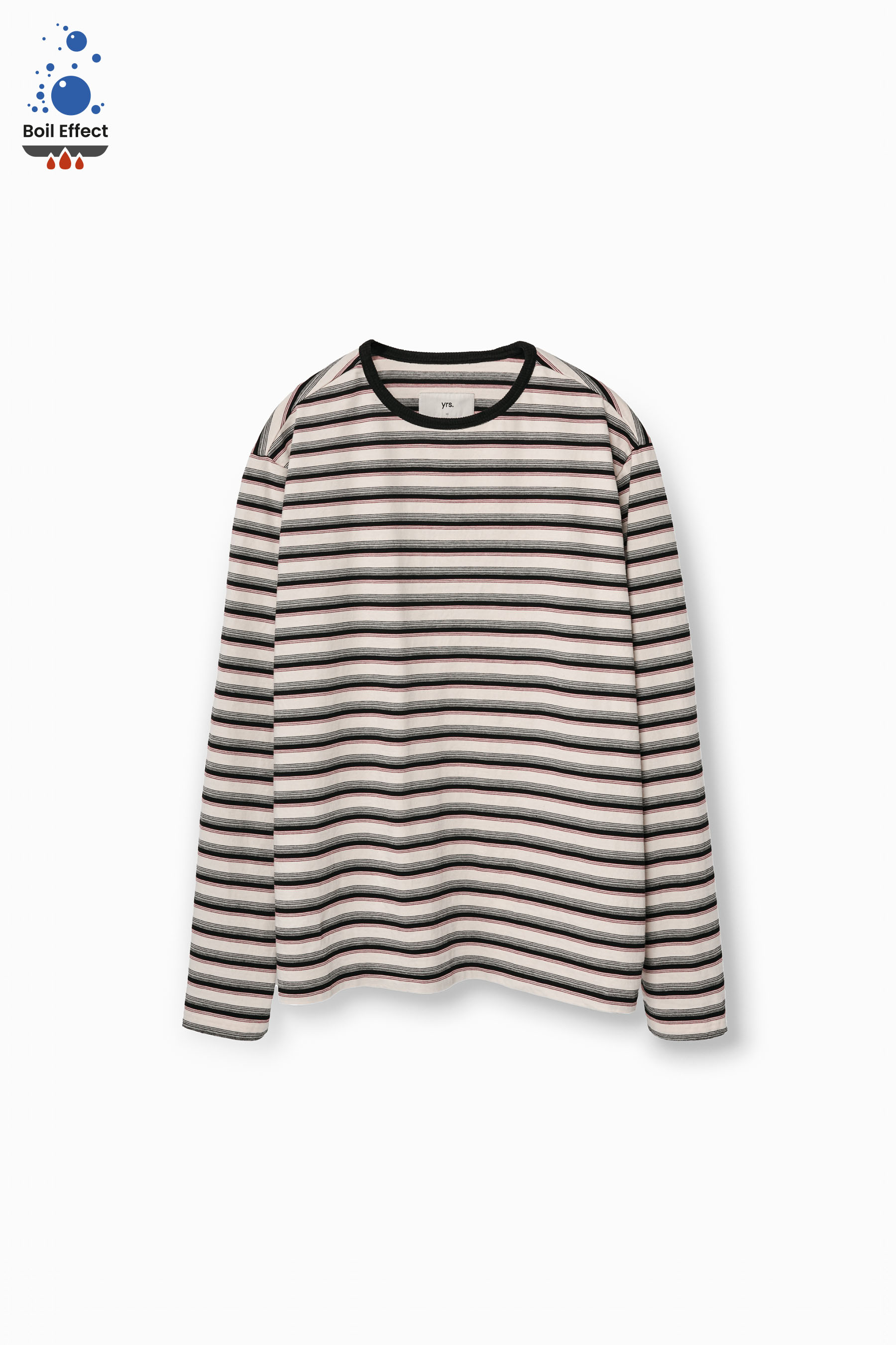 어파트프롬댓 BLACK/IVORY BOIL EFFECT KUVAIKA MULTI STRIPE T (ECP GARMENT ...
