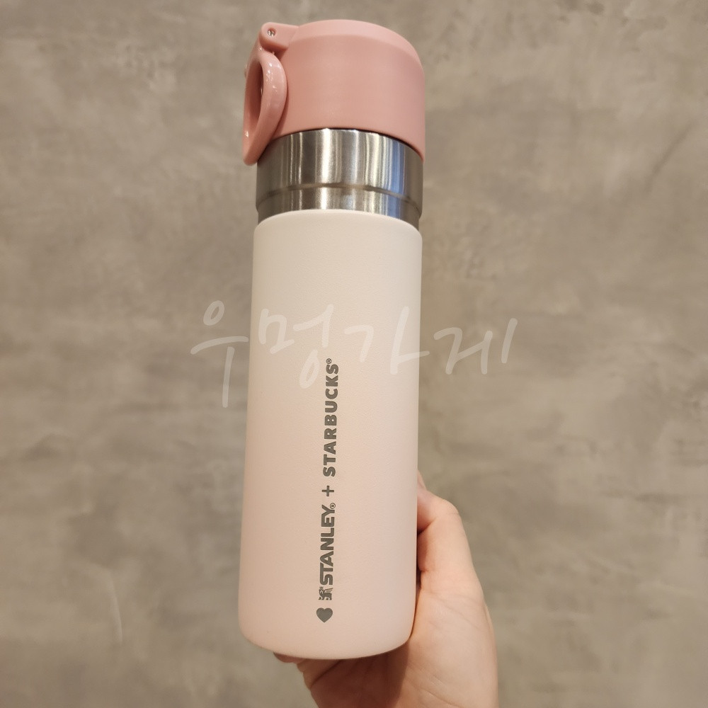 스타벅스 스타벅스 SS 인디핑크 스탠리 테리 텀블러 473ml 손잡이 2024 발렌타인 MD - 위시버킷