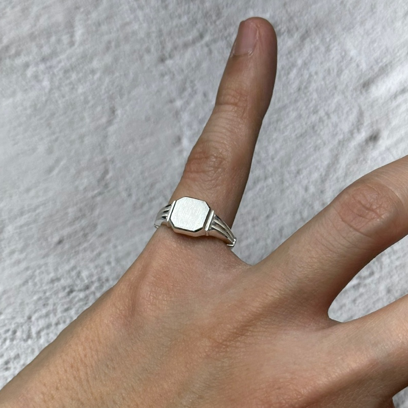 베벨로 Bs-355 925실버 스퀘어 애끼반지 - 위시버킷