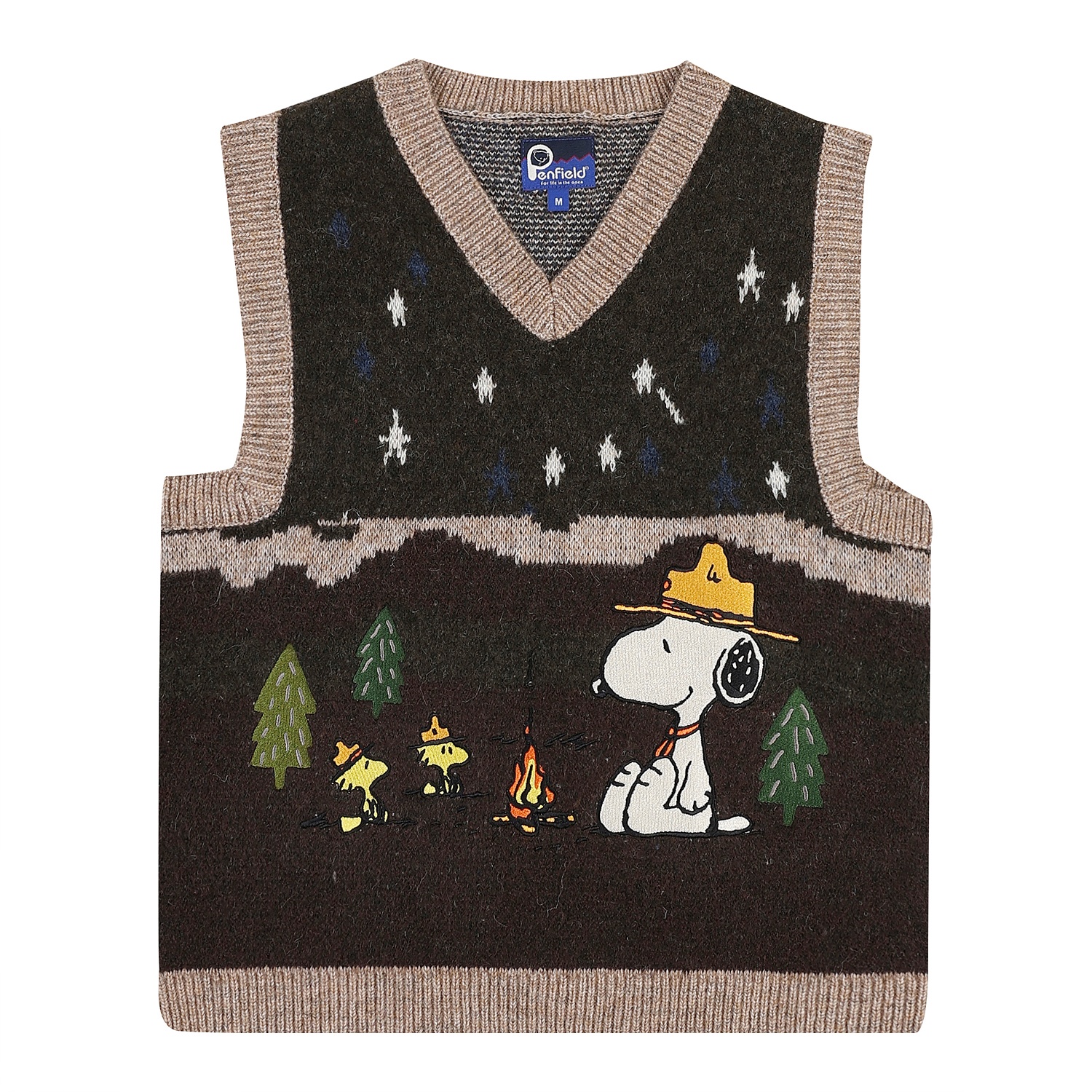 펜필드 [P X PEANUTS] SNOOPY & WOODSTOCK KNIT VEST_FQ3KV86U - 위시버킷