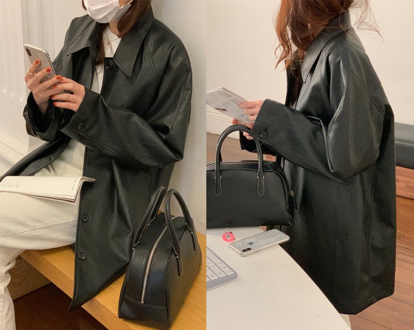 미뉴에트 [LEBONE] Lency leather jacket (블랙) - 위시버킷