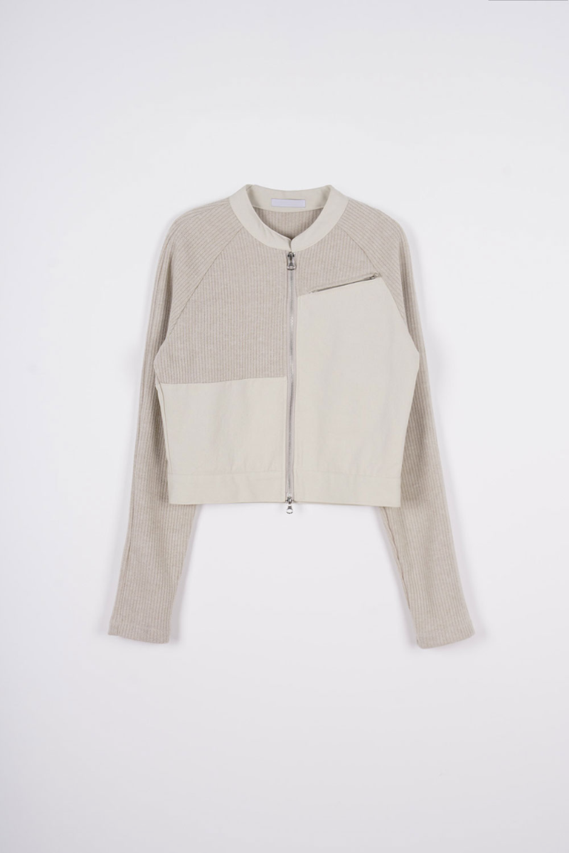 컬러인아이디 knit biker jacket (2c) - 위시버킷