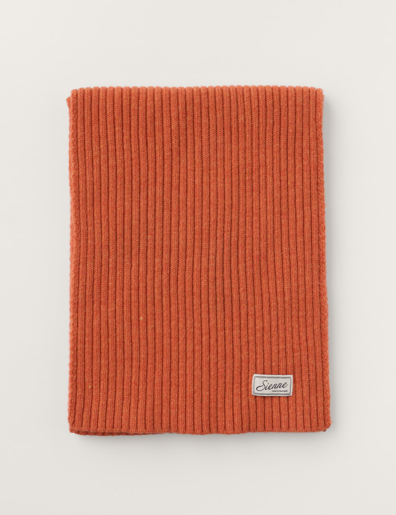 시엔느 Margaret Ribbed Muffler (Orange) - 위시버킷
