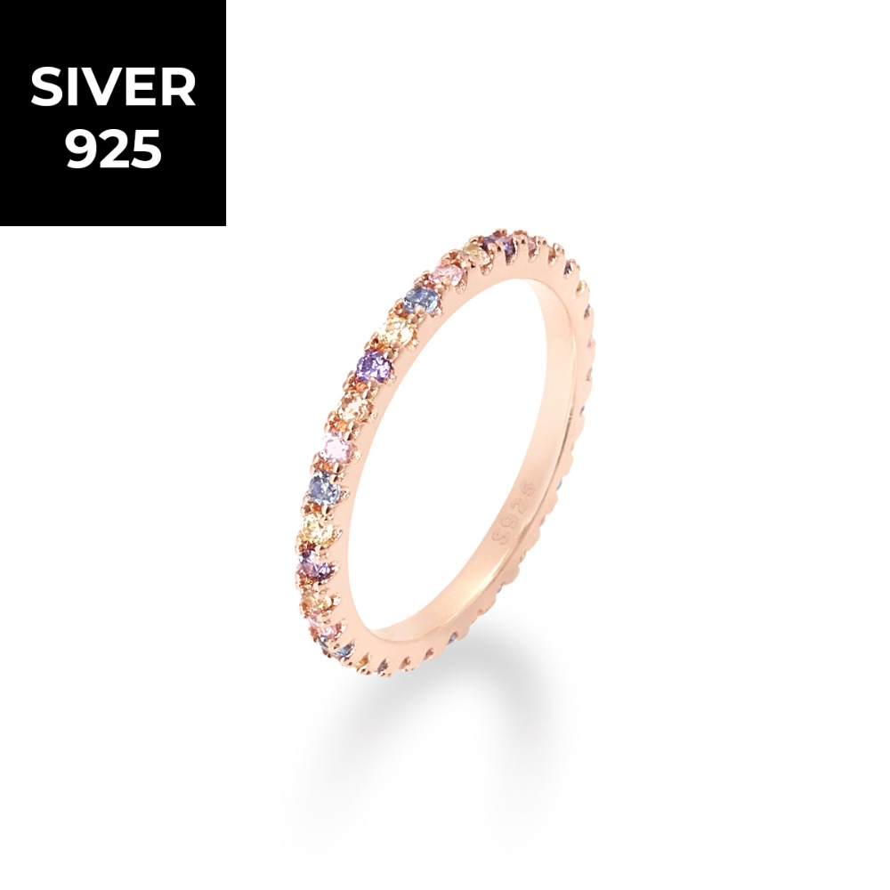 마씨에르 [S925] 2MM 파스텔 테니스 반지 (로즈골드) - 위시버킷