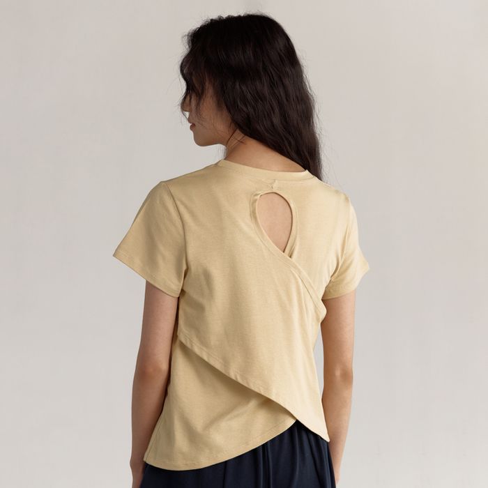 디야니 Cross cover up t-shirt (Cloudy yellow) - 위시버킷