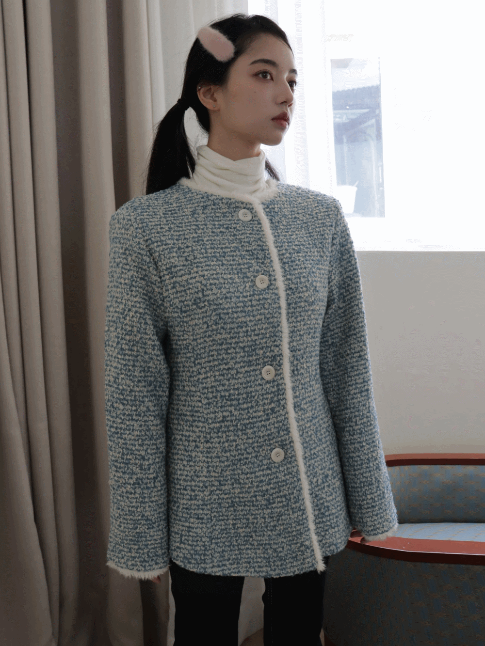 마니오브젝트 wool tweed line jacket (2colors) - 위시버킷