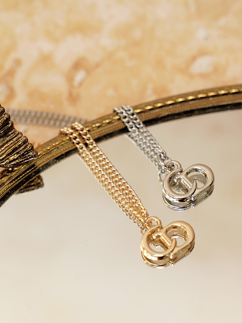 매일매일살롱 [CD-12-1] single ANGELA NECKLACE (GD/SV) - 위시버킷