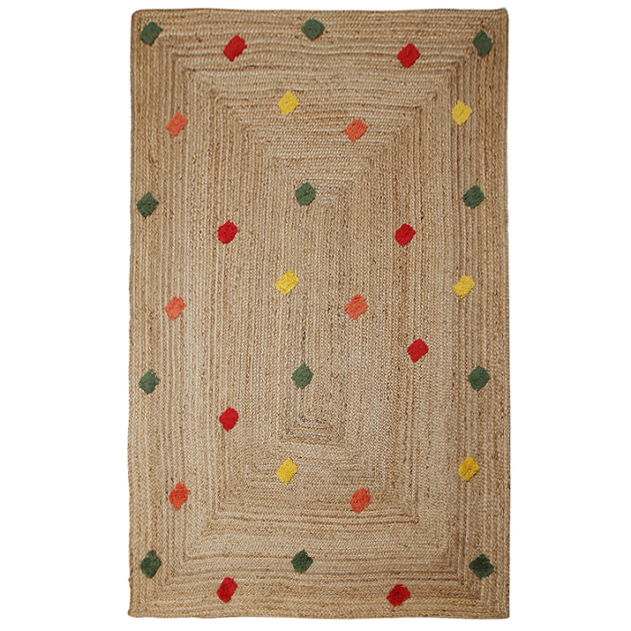 더콘란샵 Colour Square Jute Rug 140 x 200cm - 위시버킷