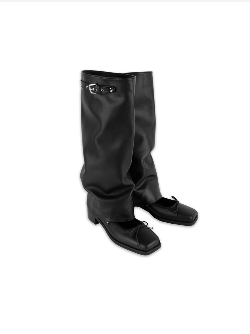 아수라 LEATHER MARY JANE BOOTS (BLACK) - 위시버킷