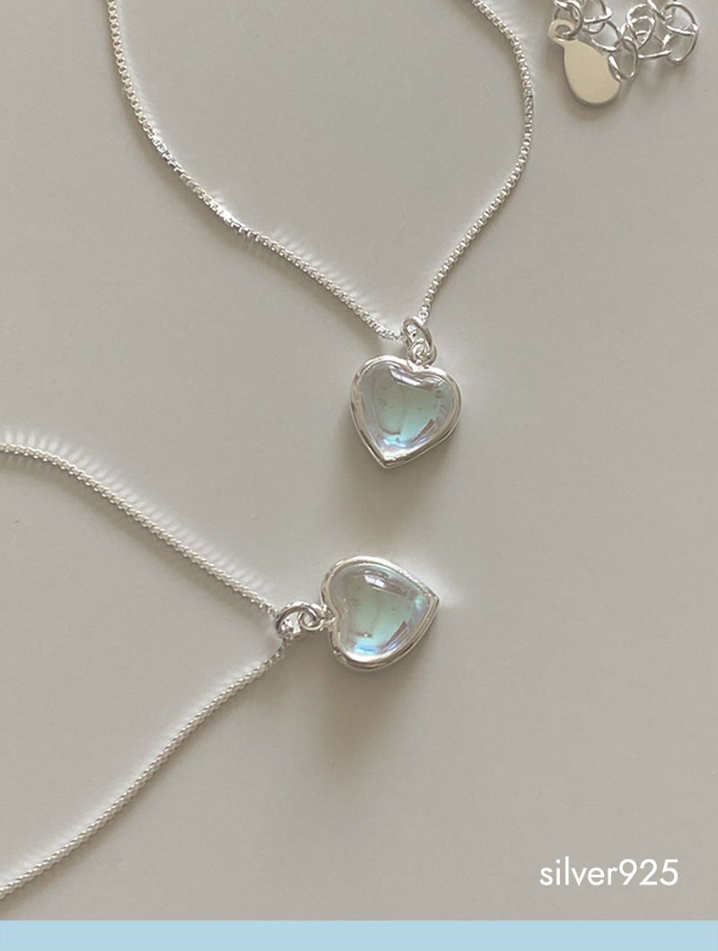 모우트 lucid heart necklace (silver925) - 위시버킷