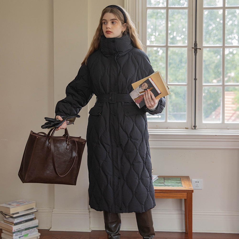 르니나 MARTHA stand collar long down padding_black - 위시버킷