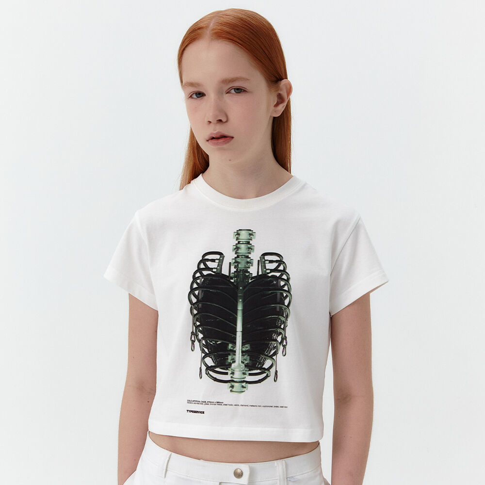 타입서비스 Cold Chest Crop T-Shirt [Off White] - 위시버킷