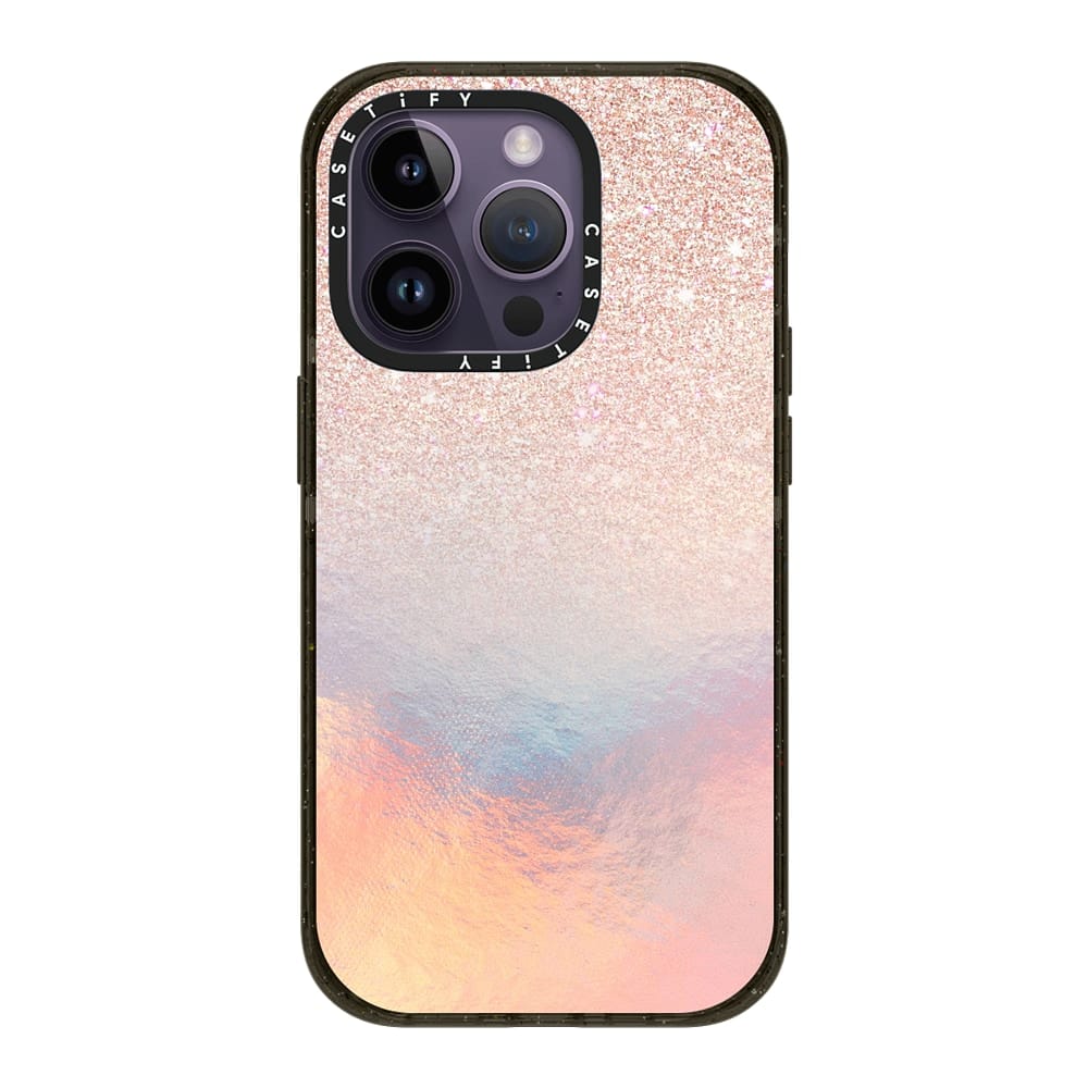 케이스티파이 Girly Glam Rose Gold Glitter Holographic Iridescent Ombre - 위시버킷