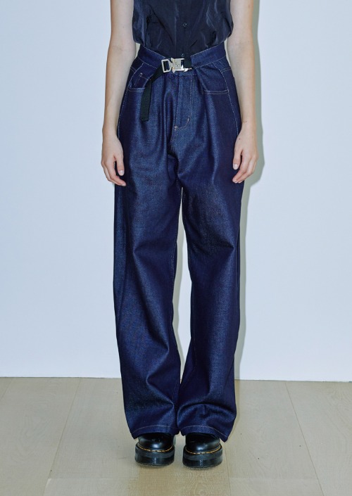 닐링 P10.00 Buckle point Pants_Blue - 위시버킷