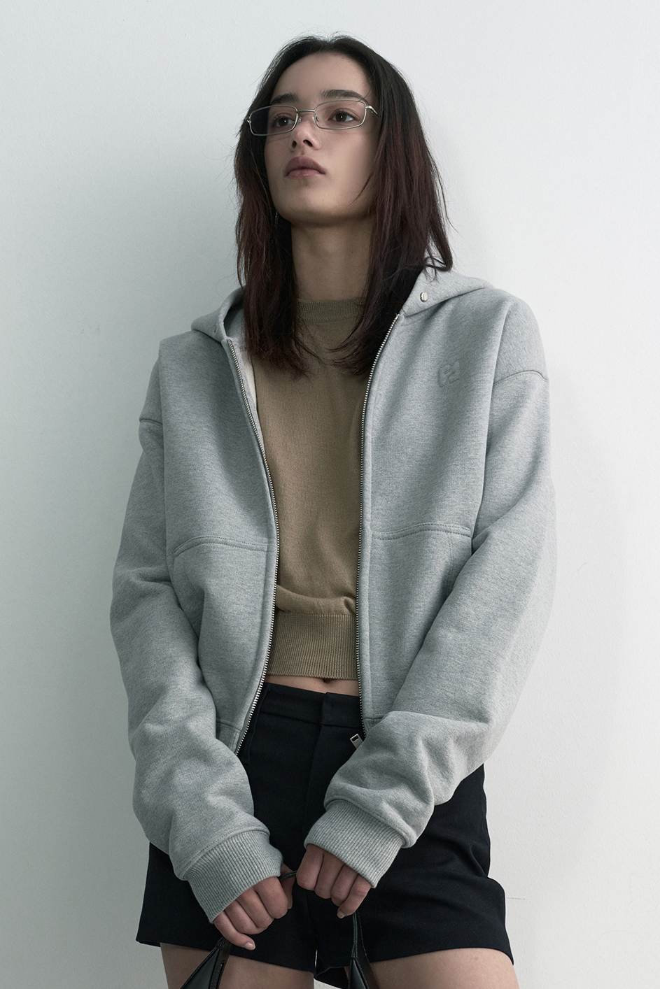 스튜디오 테이블 STANDARD LOGO HOOD ZIPUP, MELANGE GRAY - 위시버킷