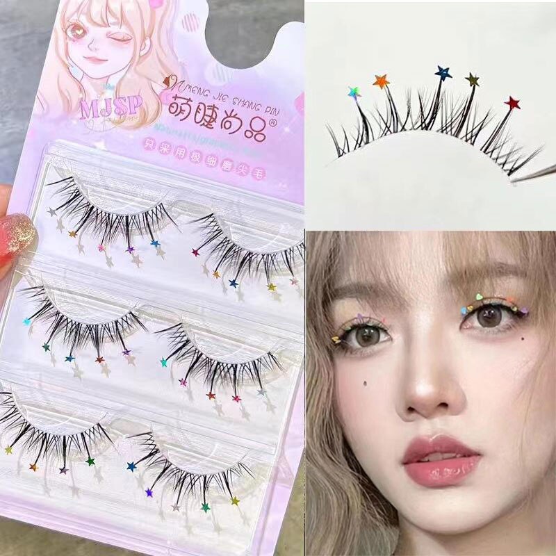 스팽글 인조 속눈썹 컬러 속눈썹 클러스터 스타 인조 속눈썹 속눈썹 연장 클리어 테리어 가짜 속눈썹 화장품 위시버킷
