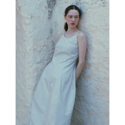 코텔로 [kotelo] Volume Cutting Bare Back Dress Snow Grey (WE3671T202) - 위시버킷