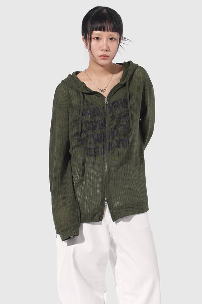 도즈 DOZ Behind See Through HD Zip Up [4color] - 위시버킷