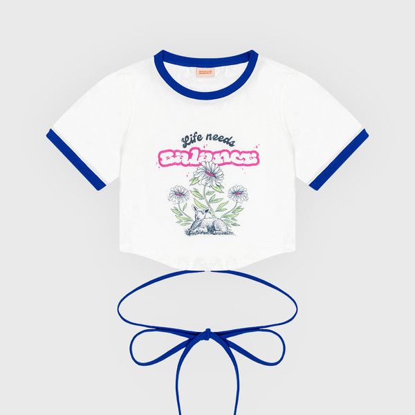 스너기스트 Cropped String T-shirts - White - 위시버킷