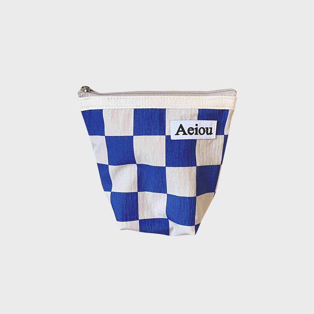 아에이오우 Aeiou Basic Pouch (M size) Checkerboard Blue - 위시버킷