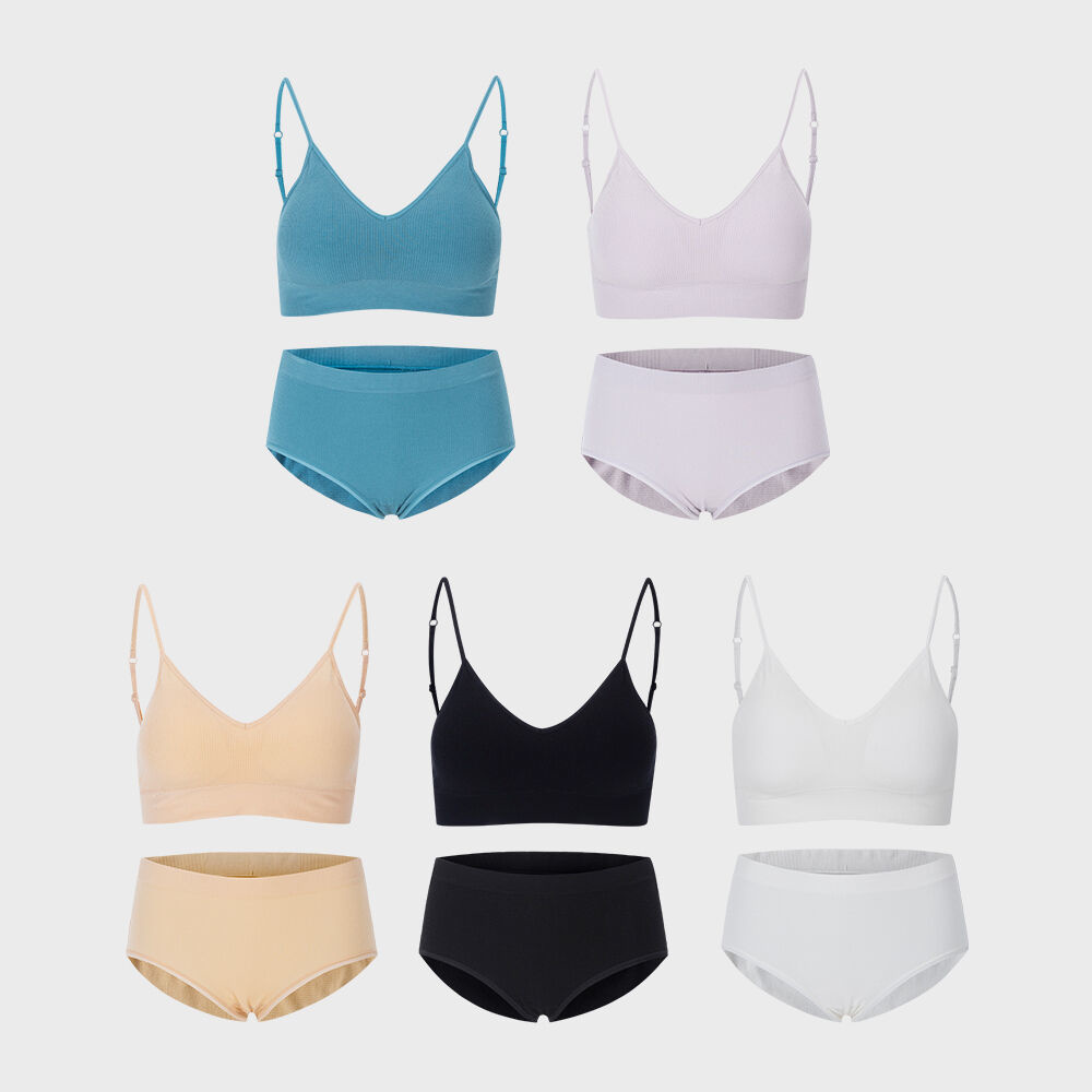 호라호 [29CM 단독구성] 뱀부 베이직 1+2 SET_5 COLOR (브라 1 + 팬티 2) - 위시버킷