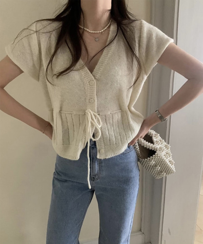 버나뎃 버나뎃 [당일 핑크]Pyt 포포 반팔 니트 (2col) 프영띵 프리티영띵 - 위시버킷