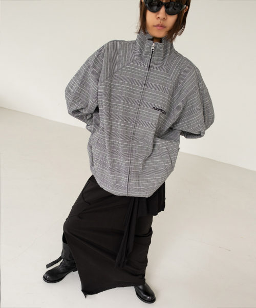 에스이오 OVERSIZED CHECK TRACK JACKET - 위시버킷