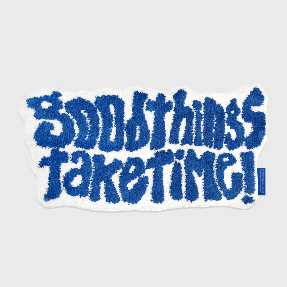 어프어프 GOOD THINGS TAKE TIME-BLUE(러그) - 위시버킷
