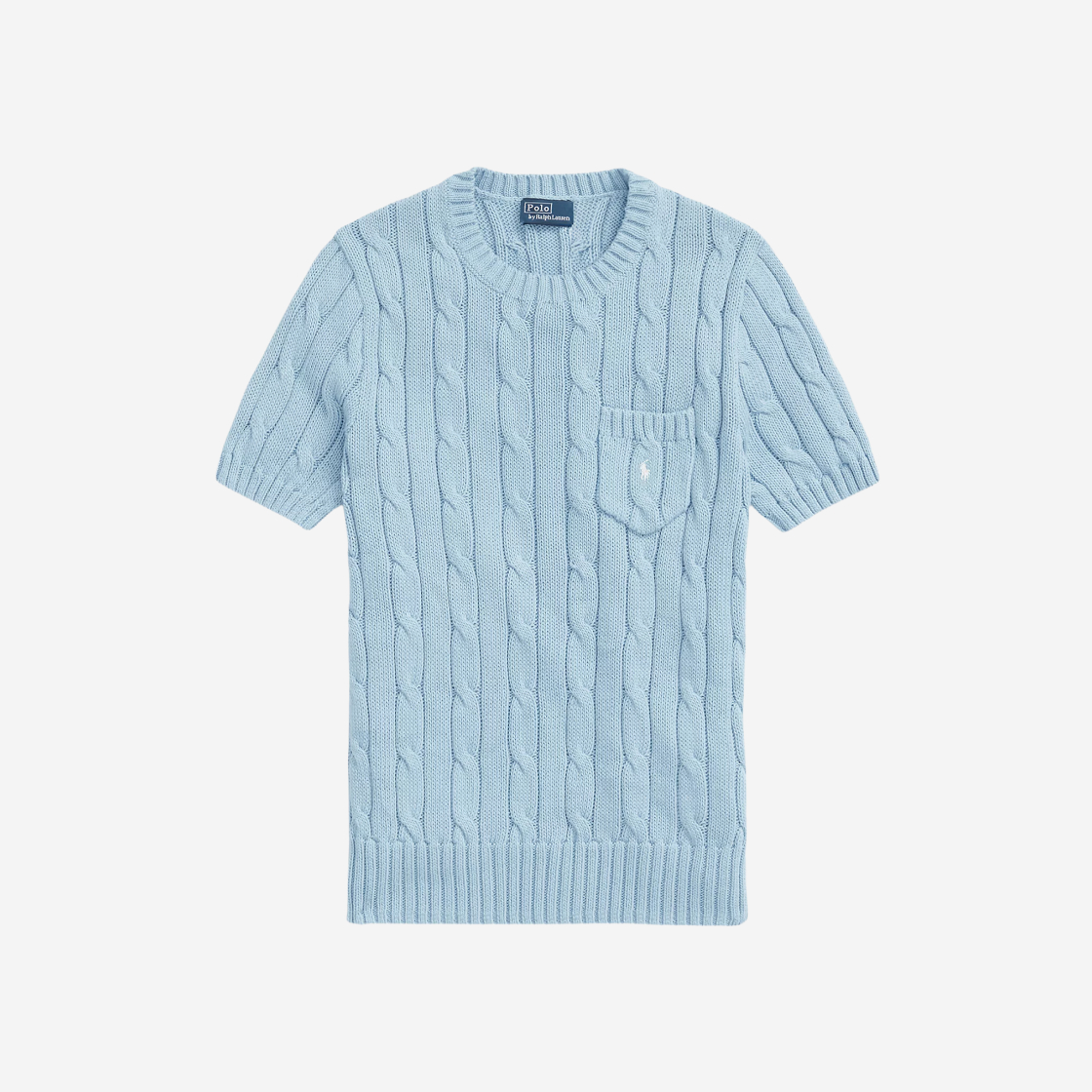 폴로 랄프 로렌 (W) Polo Ralph Lauren Cable Knit Short Sleeve Sweater Powder ...