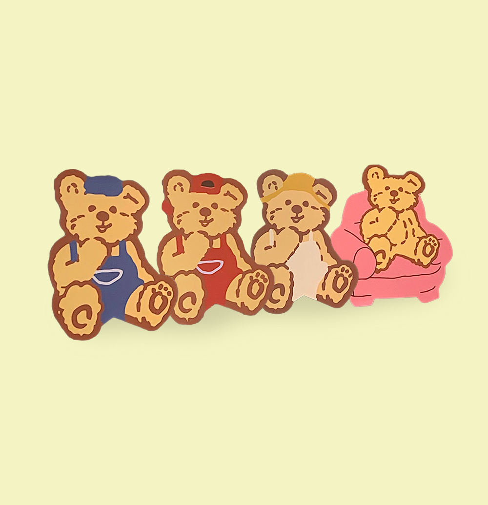 쿨키즈타운 WHY BEAR loves removable sticker set (4 types) - 위시버킷