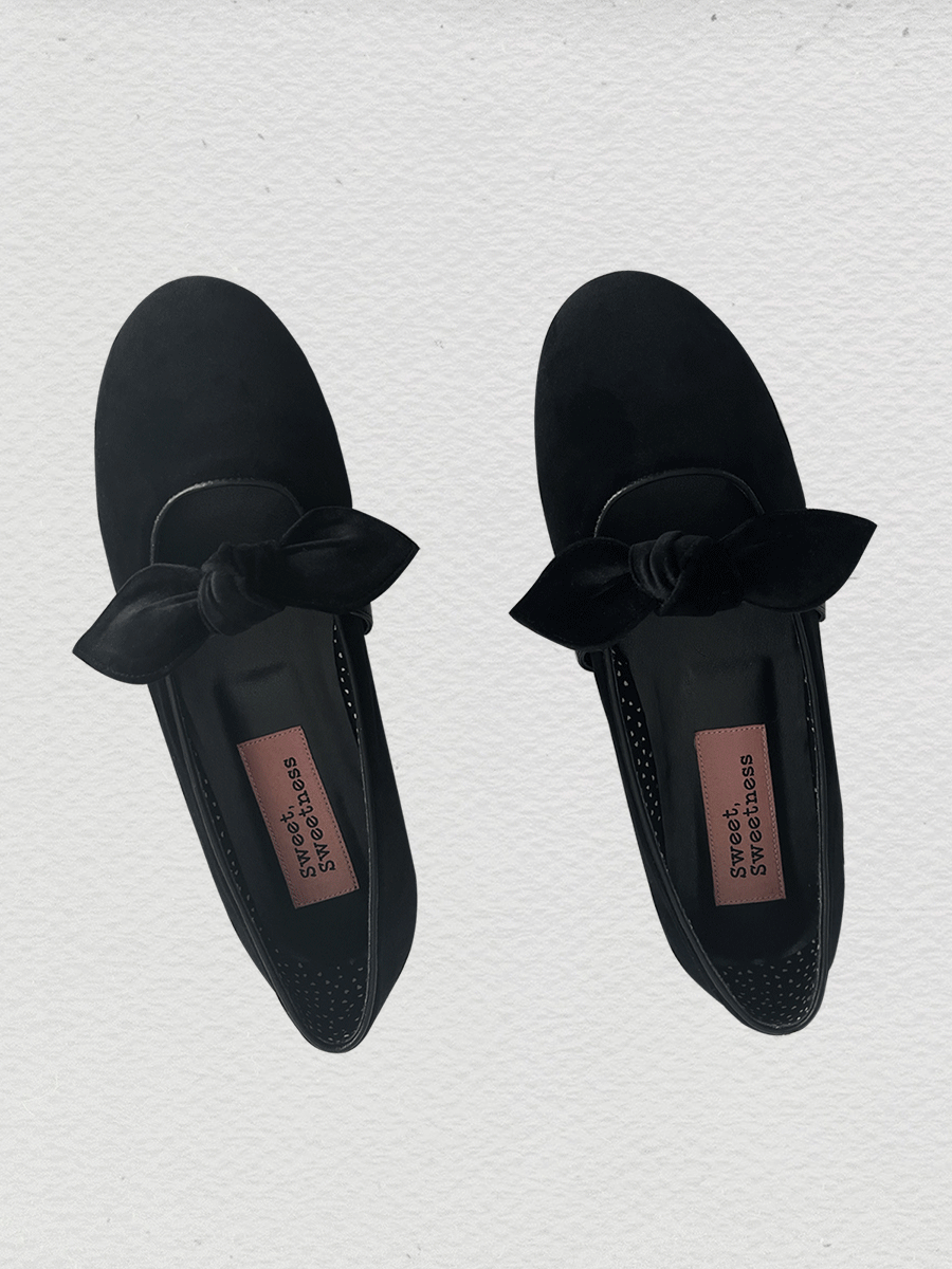 스윗스윗니스 VELVET RIBBON FLAT SHOES - 위시버킷