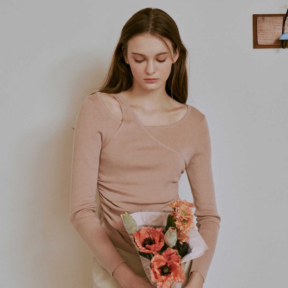 헌치 Shiring slit wrap knit (2color) - 위시버킷