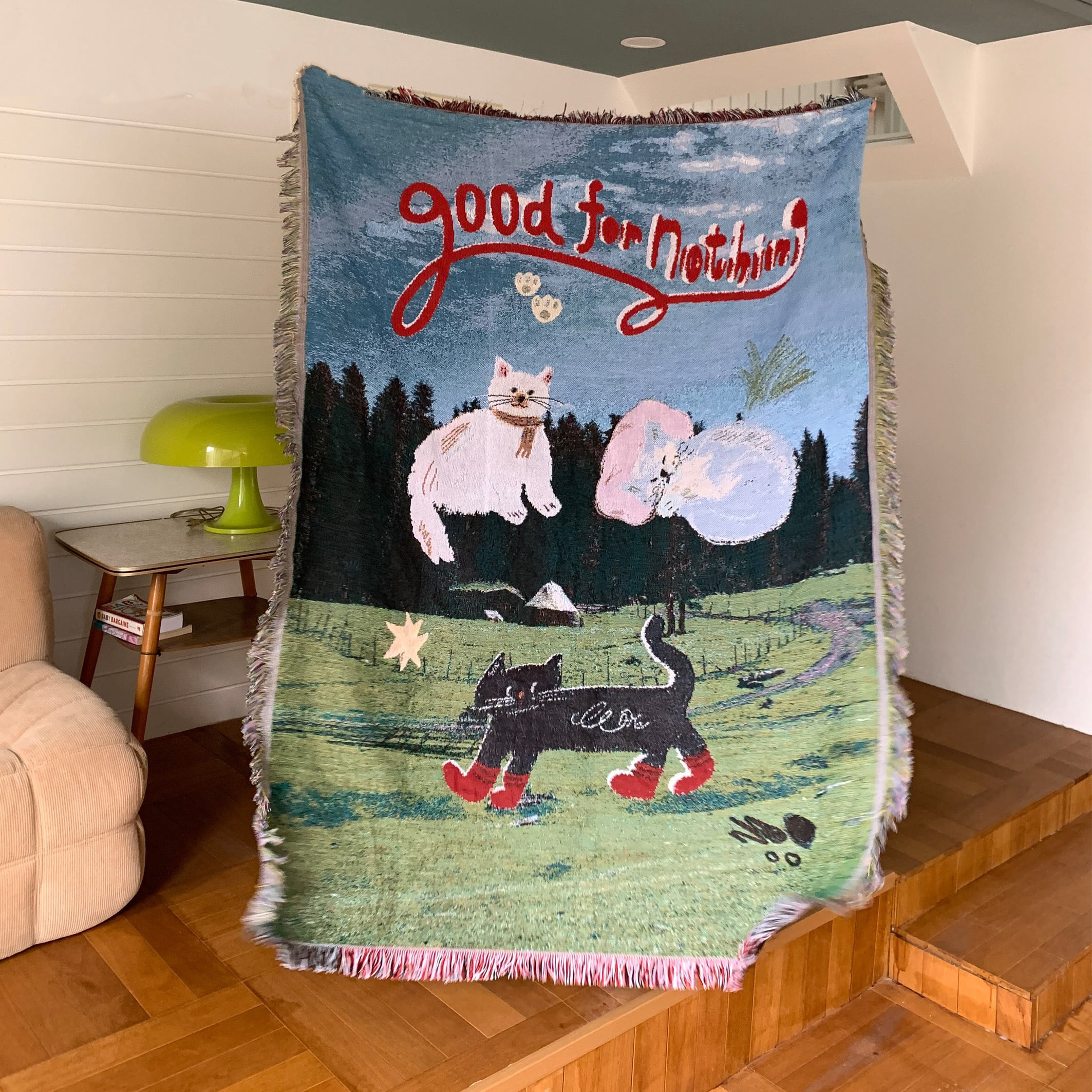 쏠띵즈 Meow Cat Slope Blanket 미야오 고양이 언덕 담요 블랭킷 - 위시버킷