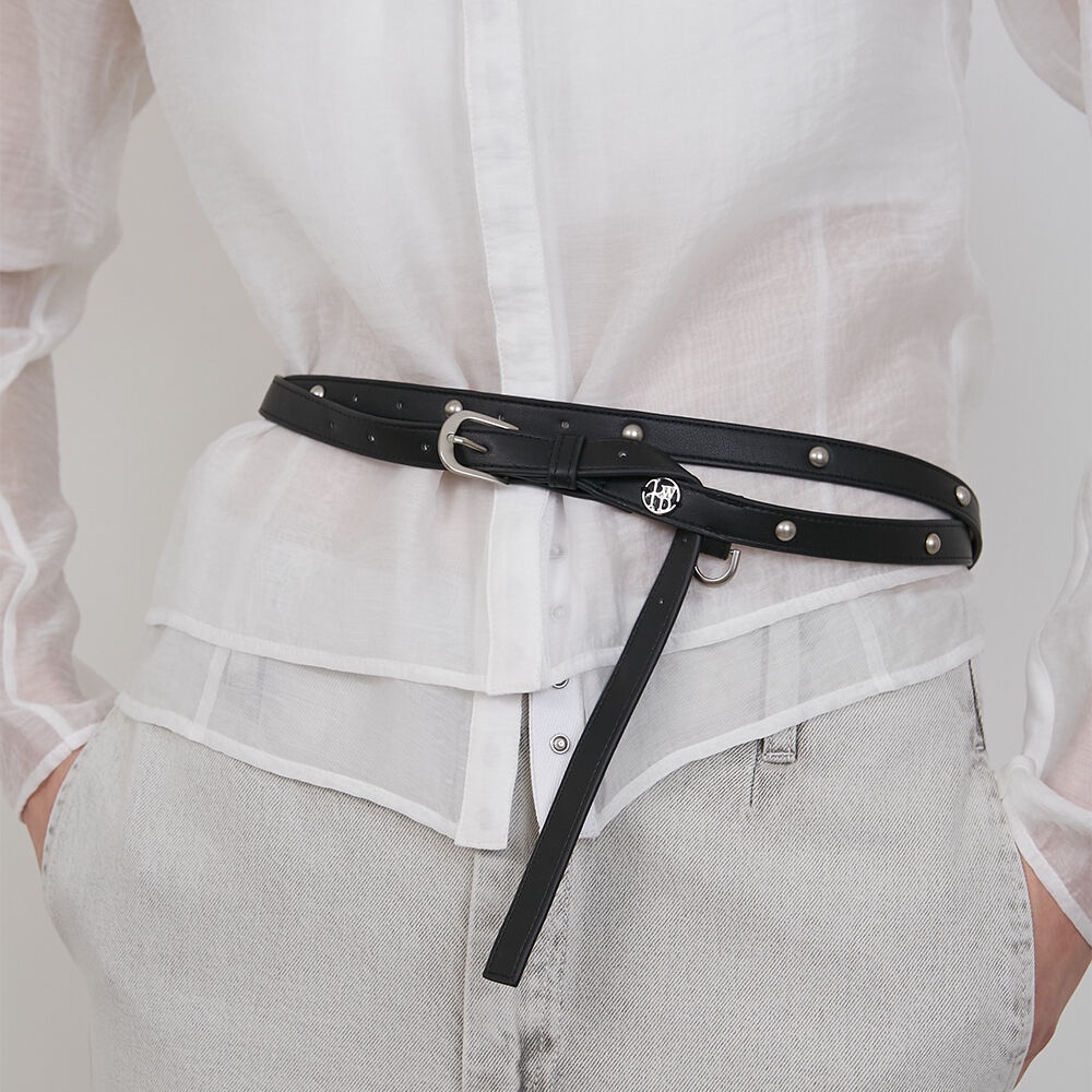 로우 타이드 [1st 리오더, 예약배송] STUD LONG BELT [BLACK] - 위시버킷