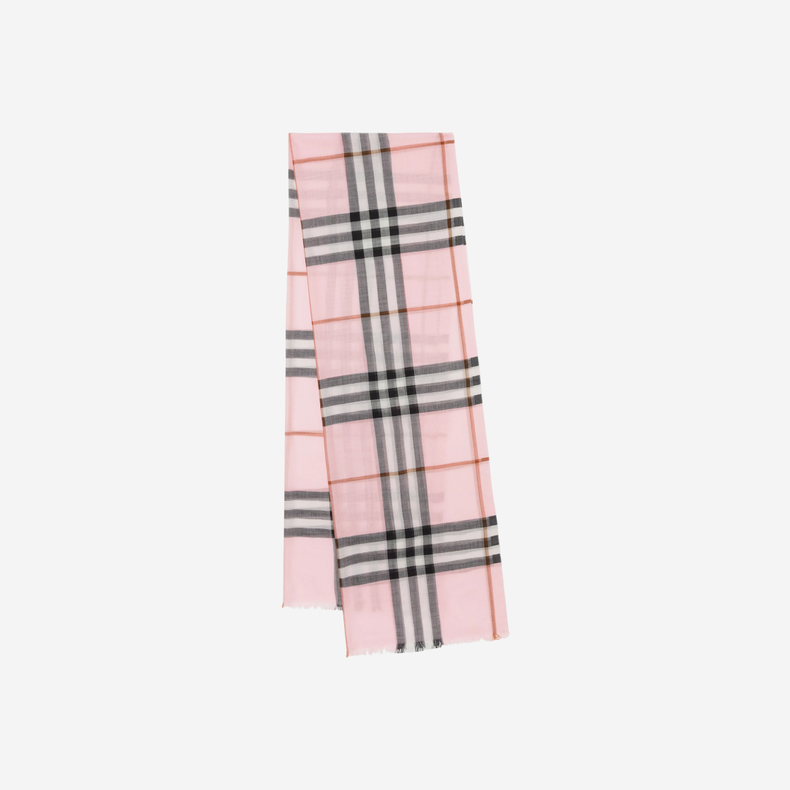 버버리 (W) Burberry Check Lightweight Wool Silk Scarf Pale Candy Pink - 위시버킷