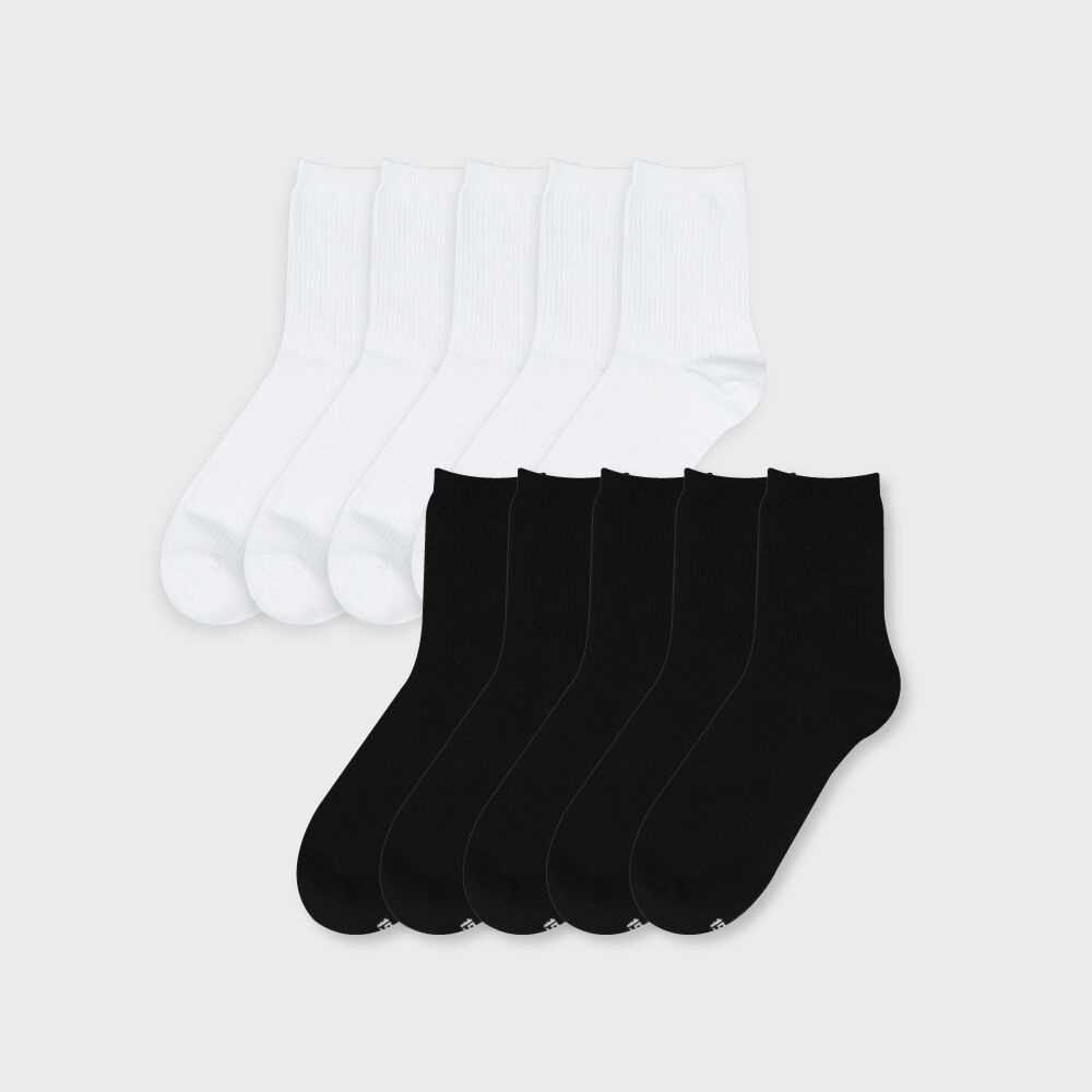 일오공칠 [10PACK] 1507 베이직 트라우져 하프 립삭스 _ 스노우 화이트/블랙 - 위시버킷