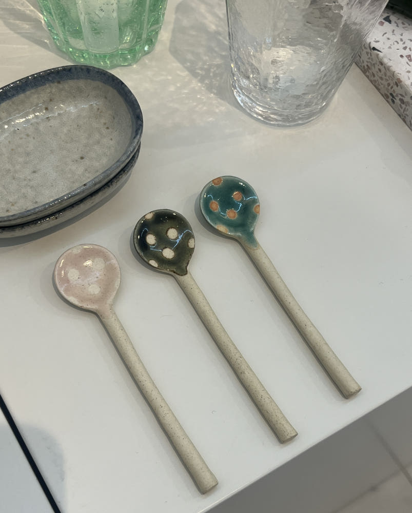 모르겐마켓 ( 3color ) Mini Ceramic Spoon / 디저트 스푼 미니 도자기 스푼 소스 스푼 - 위시버킷