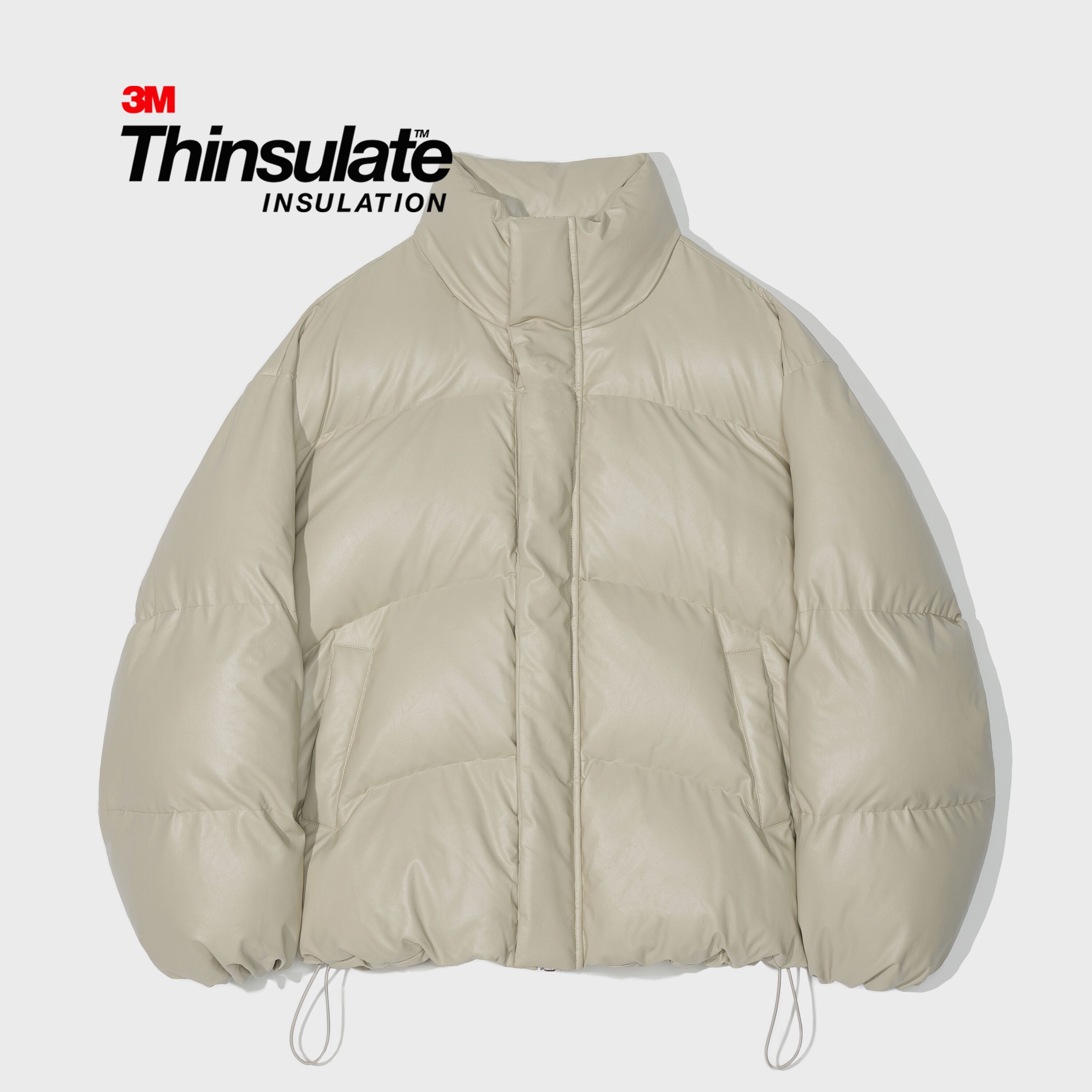 파르티멘토 [비건 레더] 3MThinsulate Fatherless Puffer Padding Beige - 위시버킷