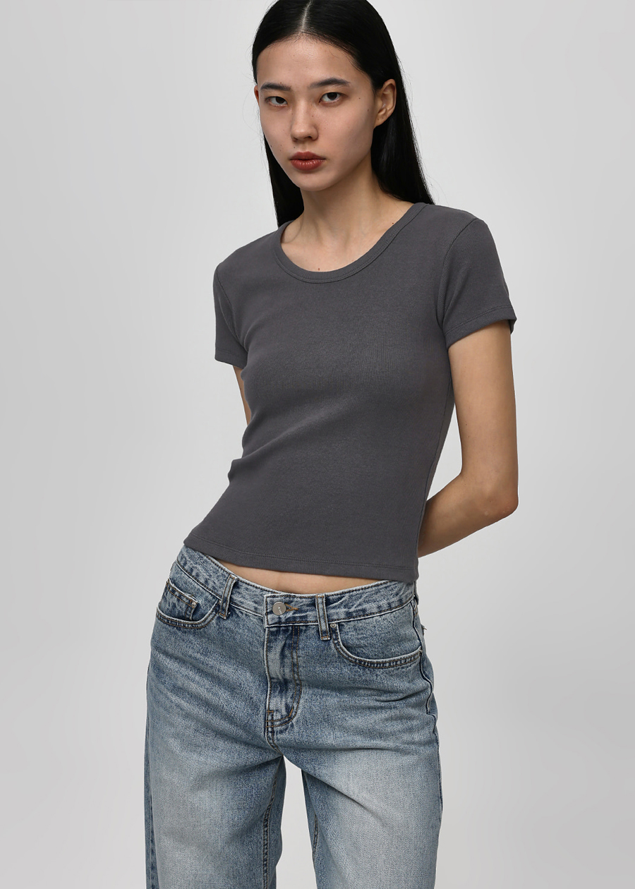 블랙업 블랙업 [8천장판매] [B-BASIC] 유넥 골지 반팔티 (2SIZE) - 위시버킷